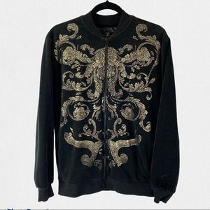 Zara | Jackets & Coats | Zara Mens Bomber Velvet Jacket With Gold ...